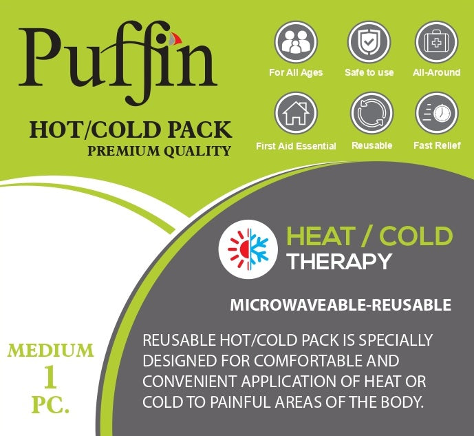 Puffin Hot and Cold Pack- Cold & Heat Pack for Back Pain - Keeps