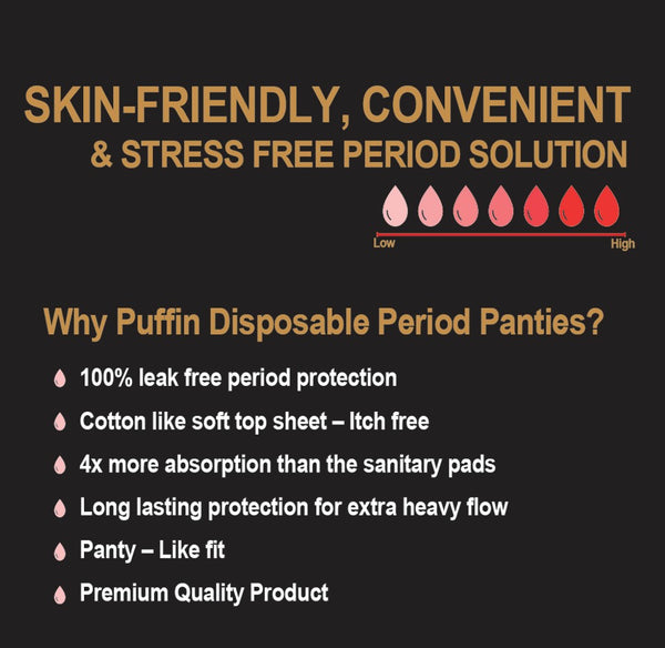 Puffin Period Underwear (XL) - Best Menstrual Period Underwear - Keeps