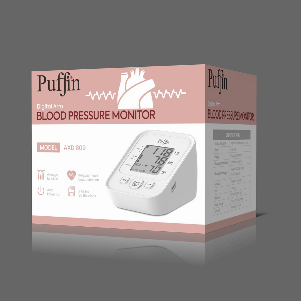 Puffin Digital Arm Blood Pressure Monitor- BP Machine - Keeps